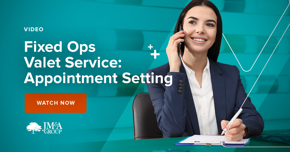 Fixed Ops Valet Service: Appointment Setting